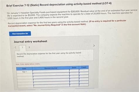solved brief exercise 7 12 static record depreciation