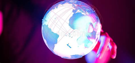 A World Map Point Line Composition Representing The Global Stock