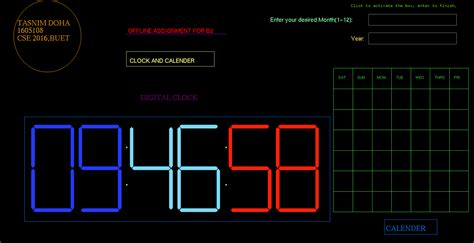 GitHub ShelbyBhai CSE ClockCalendar It S A Simple Calendar And Clock Project In C With