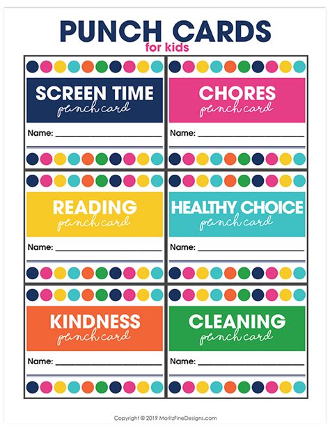 Free Printable Reward Punch Cards Printable Calendars At A Glance