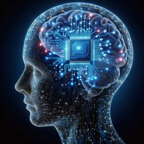 3d Rendering Of Neural Connections Of A Human Brain With An Embedded