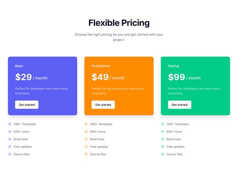 Bootstrap Pricing Sections Webpixels