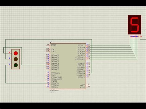 atmega16 based traffic light project with 7 segment display