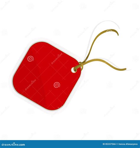 The Isolated Red Label On A White Background Stock Vector