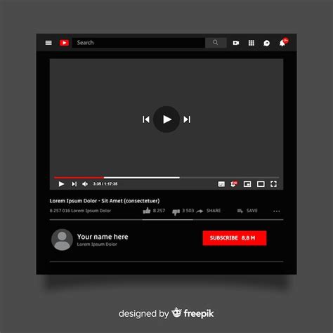 Youtube Video Mockup Template Vectors And Illustrations For Free Download Freepik