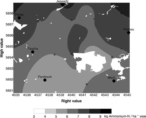 Spatial Patterns Of Nitrogen Depositions Ammonium N Deposition In Download Scientific Diagram