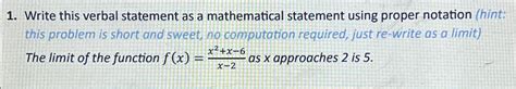 solved write this verbal statement as a mathematical