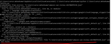 Language DefaultCredentialsError Could Not Automatically Determine Credentials Issue
