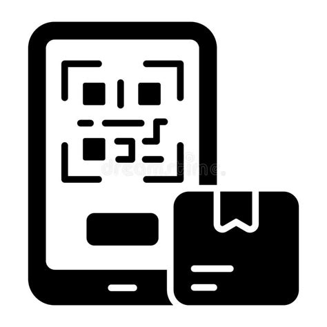 Qr Code Inside Mobile With Package Icon Of Qr Code Scanning Stock Vector Illustration Of Icon