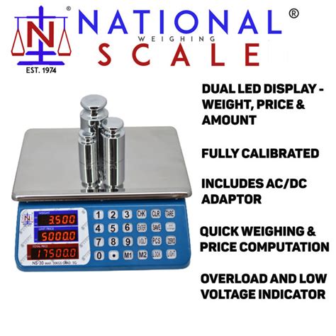 National Scale Brand 30kg Price Computing Digital Scale Ns 30 Lazada Ph