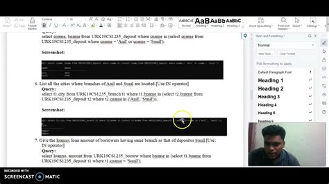 Subqueries And Correlated Subqueries Ex 6dbms Youtube