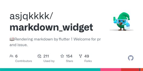 Github Asjqkkkkmarkdownwidget 📖rendering Markdown By Flutter