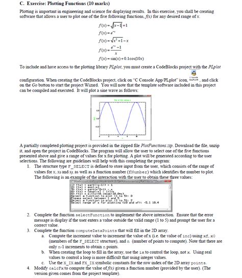 C Exercise Plotting Functions Marks Plotting Chegg