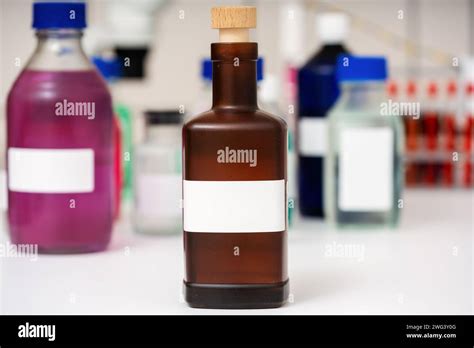 Glass Laboratory Bottles Stock Photo Alamy