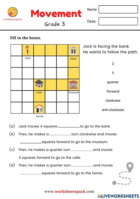 Position And Movement Worksheets Pack