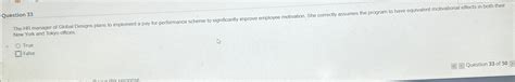 Solved Question 33the Hr Manager Of Global Designs Plans To