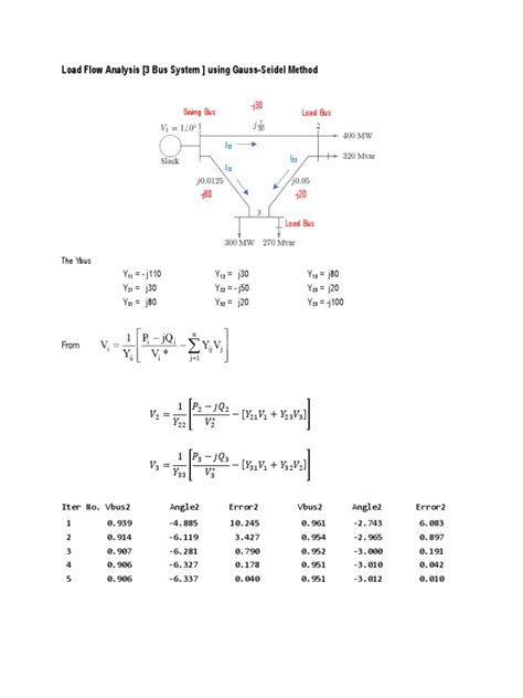 load flow analysis 3 bus using gauss seidel pdf