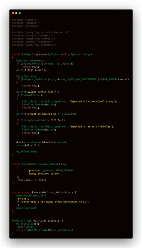 writing a c c extension for python code