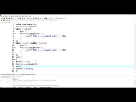 C Base Class And Derived Class YouTube