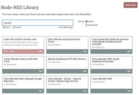 using meraki apis with node red developer hub homepage cisco