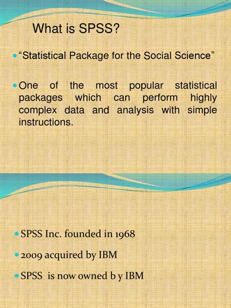 What Is Spss Statistical Package For The Social Science Pdf