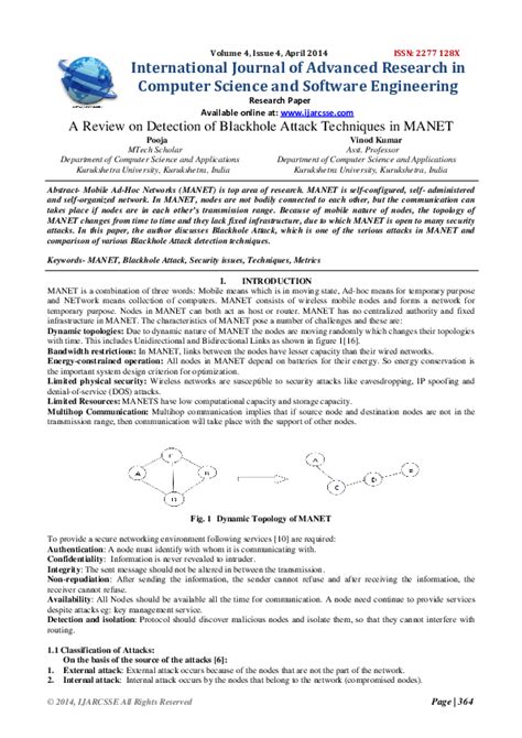 Pdf A Review On Detection Of Blackhole Attack Techniques In Manet