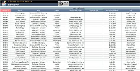 Client Database Excel Template
