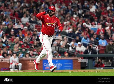 St Louis Cardinals Alec Burleson Heads To First On A Bases Loaded
