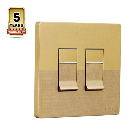 Walton Luxury 2 Gang 1 Way Switch Golden