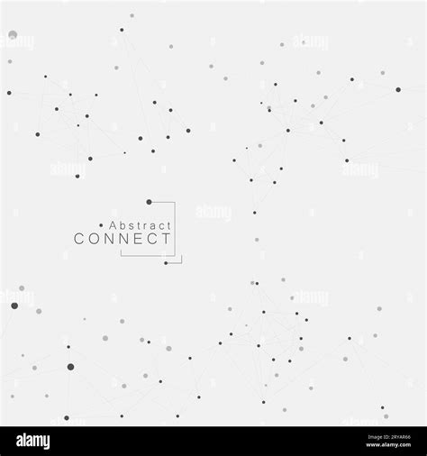 Vector Abstract Molecular Structure Connected Lines And Dots Cover White Template Design