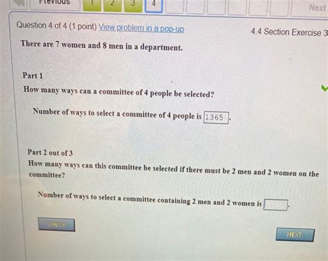 solved 3 4 next question 4 of 4 1 point view problem in a