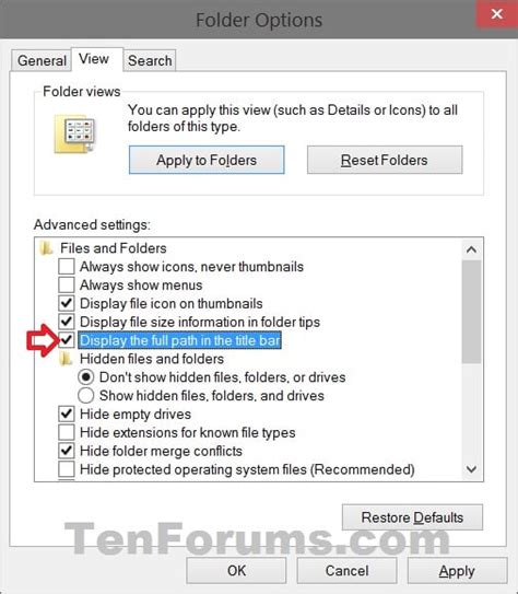 File Explorer Title Bar Display Full Path In Windows 10 Windows 10