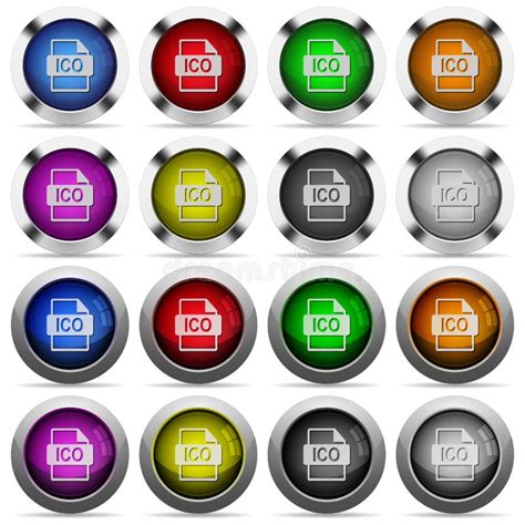 ICO File Format Glossy Buttons Stock Vector Illustration Of Data Extension