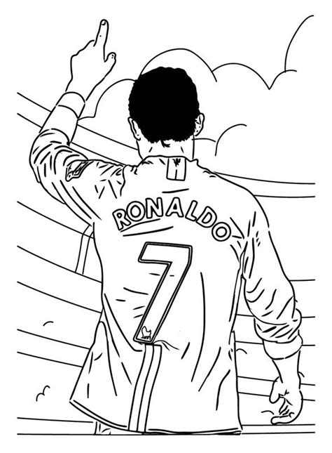 Cristiano Ronaldo Celebrating Coloring Page Adult Coloring Pages Imprimir Sobres Futbol Para