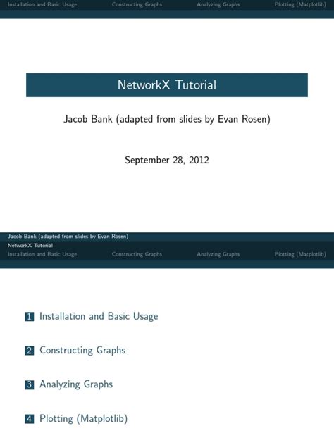 Nx Tutorial Pdf Pdf Vertex Graph Theory Theoretical Computer