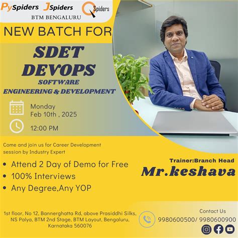 Jspiders Btm 🚀 New Batch Alert 🚀 Exciting News From Mr Keshava At Jspiders Qspiders