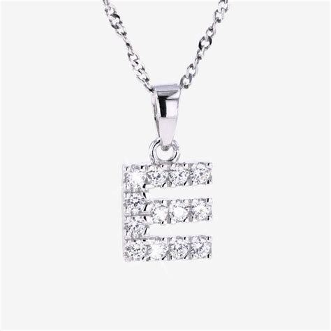Sterling Silver E Initial Necklace Warren James