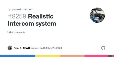 Realistic Intercom System · Issue 8259 · Flybywiresimaircraft · Github