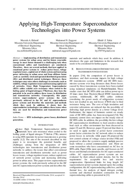 Pdf Applying High Temperature Superconductor Technologies Into Power Systems