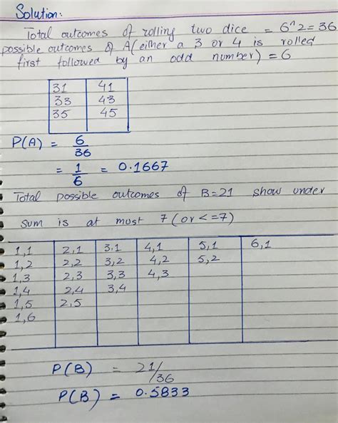[solved] you roll two six sided fair dice a let a be the event that