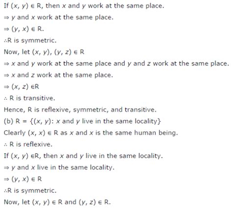 Determine Whether Each Of The Following Relations Are Reflexive