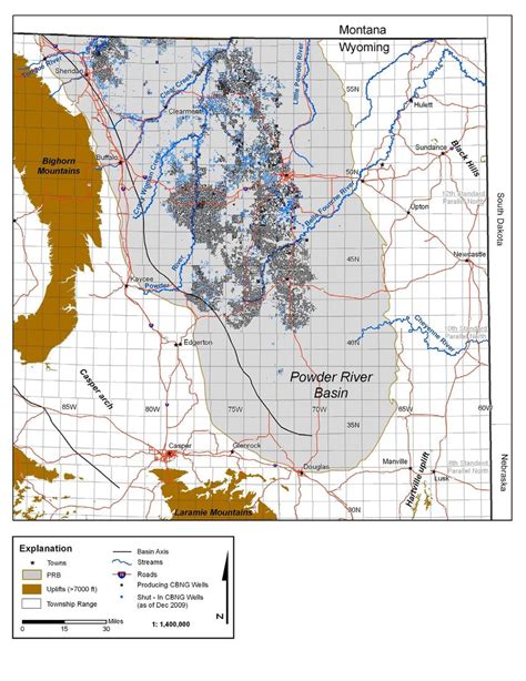 Location Of Cbng Wells In The Powder River Basin Including Producing