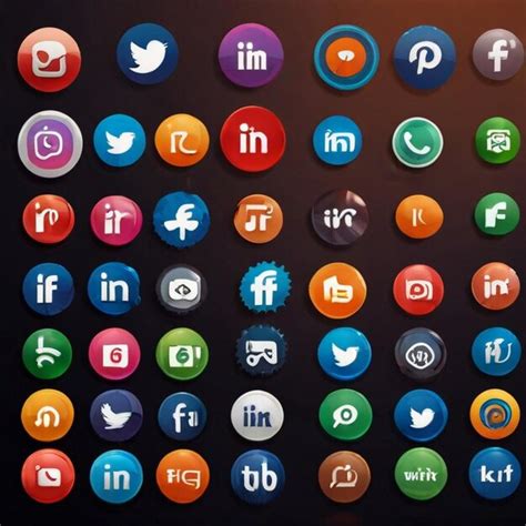 social media icons button social media logo facebook premium ai
