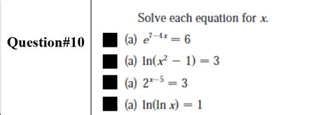 solved solve each equation for x