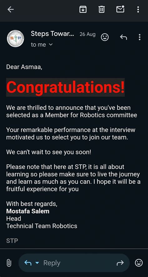 Asmaa Mohamed On Linkedin Robotics Stp Innovation Learning Techjourney Excited 22 Comments