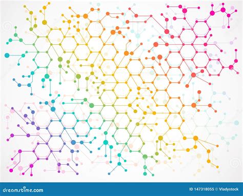 Hexagonal Molecule Structure Of Dna Stock Illustration Illustration Of Genome Atom 147318055