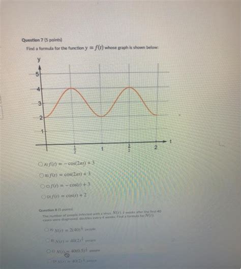 solved question 7 5 points find a formula for the function