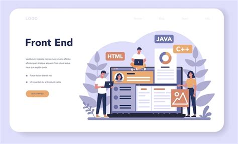 Premium Vector Frontend Development Web Banner Or Landing Page
