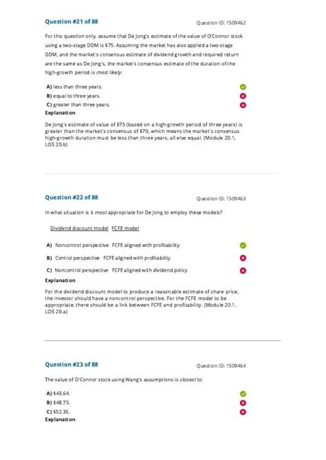Cfa Level Ii Mock Exam 4 Answers Cfa Institute Edubirdie