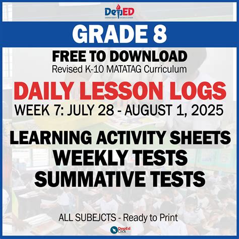 Deped Click Grade 7 Matatag Daily Lesson Logs Week 7 Facebook
